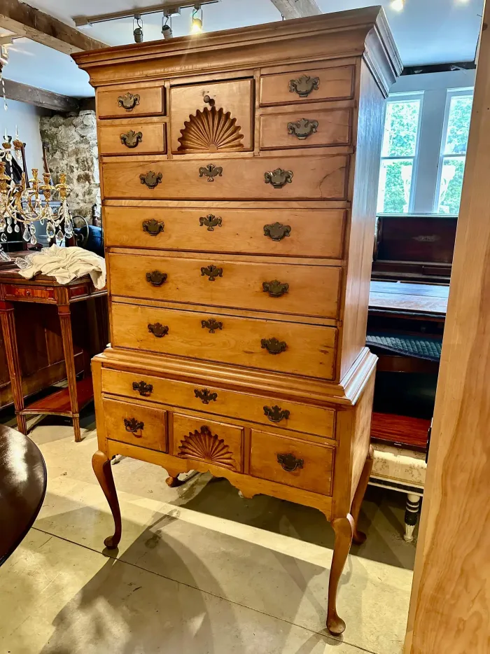 18th Century American Queen Anne Cherry Highboy - Perim Lang Antiques